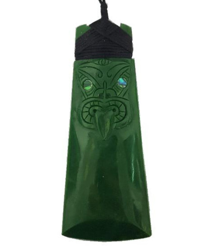 Greenstone Toki with Tiki Face | SomethingKiwi