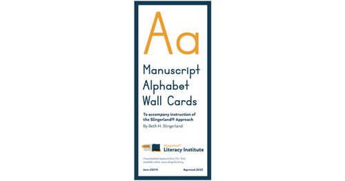 Manuscript Alphabet Wall Card with Color Pictures | Slingerland