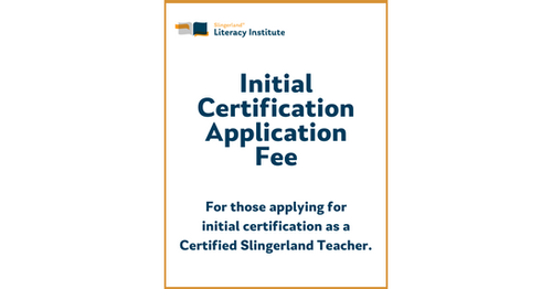 Initial Certification Application Fee | Slingerland