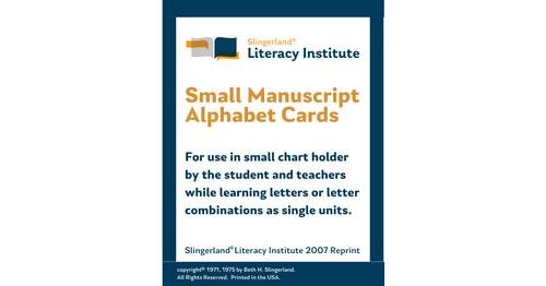 Small Manuscript Alphabet Cards (small pocket chart size) | Slingerland