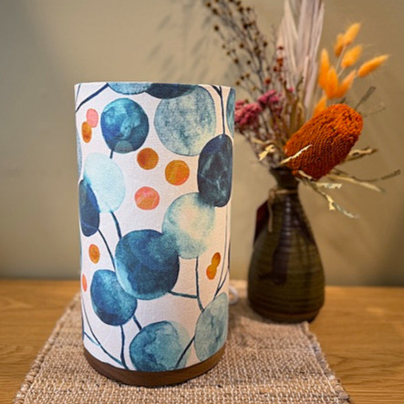 Abstract Pompom Weed Cylinder Table Lamp | Wallyandeva