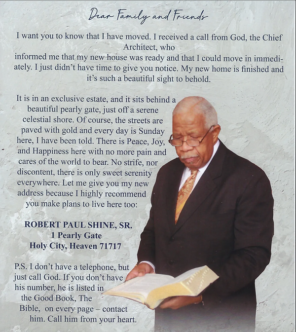 Remembering Dr. Robert P. Shine, Sr. | Mannabible