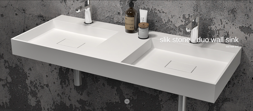 slik stone - duo 60" wall sink | Nova Bath