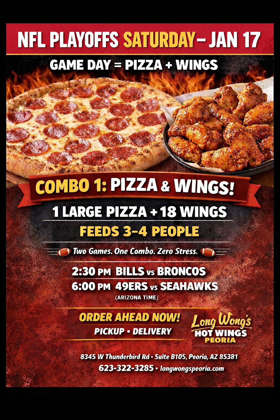 Wings + Pizza in Peoria, AZ.
