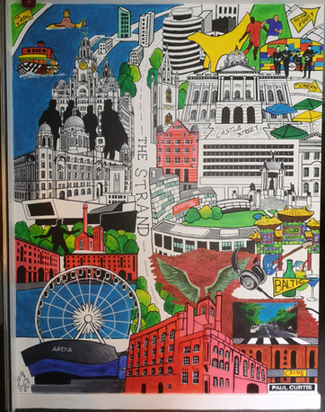 Liverpool City Landmarks Mural| Liverpool | paulcurtisartwork