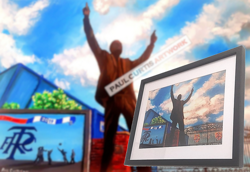 Johnny King Statue Prenton Park Print | paulcurtisartwork