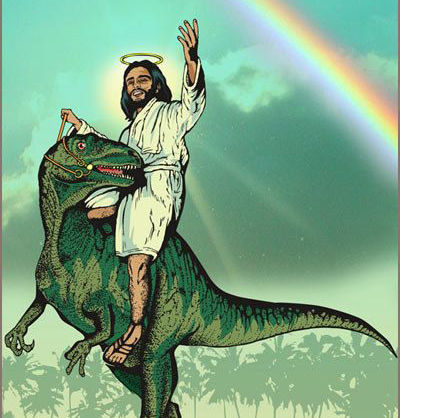 BREAKING: Paleontologists discover remains of the dinosaur Jesus rode.