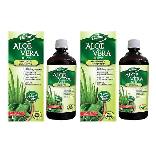 Dabur Aloe Vera Juice 1 Ltr - Pack of 2 | Fivlia