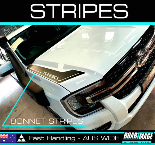 AM Bonnet stripes decals stickers fits 2022 - 2023 Ford Ranger Raptor ...