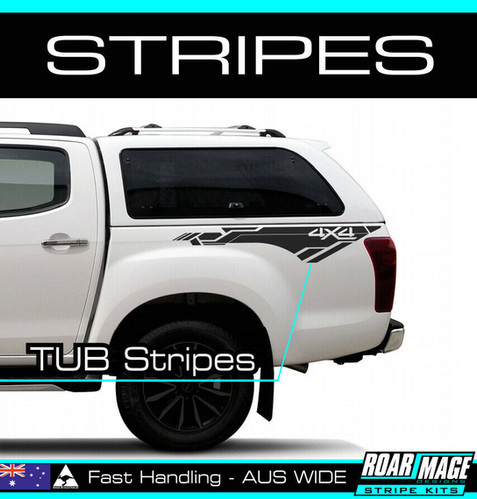 AM Side TUB stripes fit 2012-2020 Isuzu Dmax D-max decals stickers (not ...