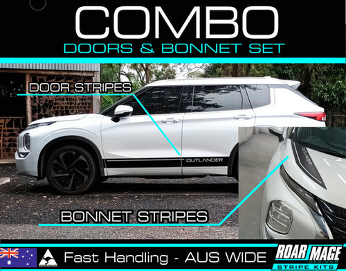 AM combo DOOR & BONNET stripes fit 2022-2023 MITSUBISHI Outlander ...