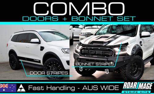 AM Combo BONNET & DOOR stripes decals stickers fits 2015-2021 Ford ...