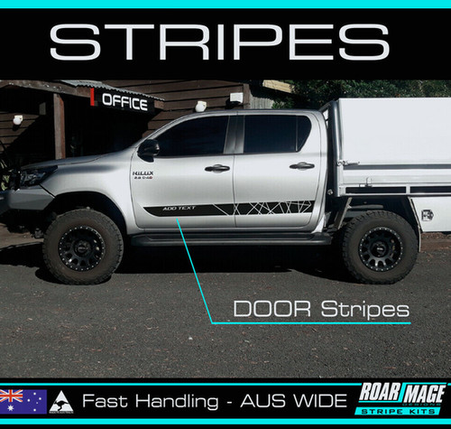 AM side door STRIPES decals stickers Fit 2015-2022 TOYOTA Hilux 4x4 4wd ...