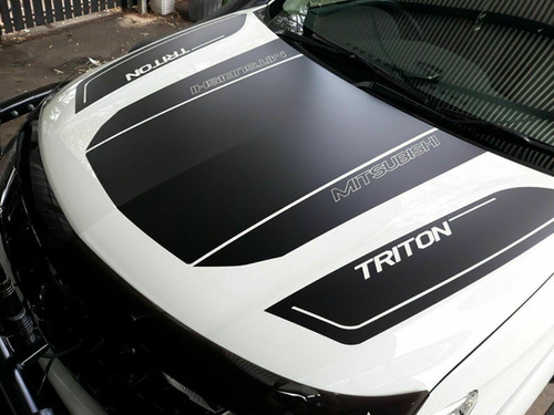 2015-2018 MITSUBISHI Triton combo BONNET kit decal stripes sticker MQ ...