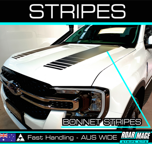 AM Bonnet stripes decals stickers fits 2022 - 2023 Ford Ranger Raptor ...