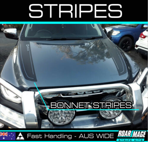AM BONNET stripes fit 2021-2022 Isuzu Dmax D-max decals stickers 4wd ...
