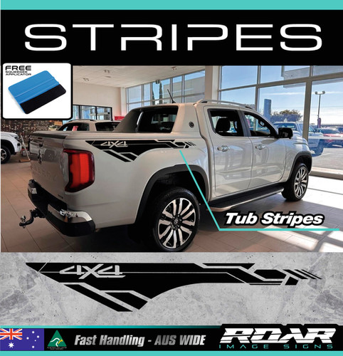 AM SIDE TUB STRIPES fit 2023-2025 VW VOLKSWAGEN AMAROK stickers decals ...