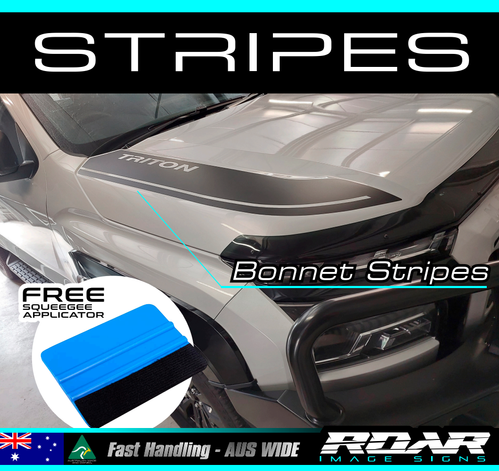 AM BONNET decal stripes fit 2024 - 2025 MITSUBISHI Triton sticker ...