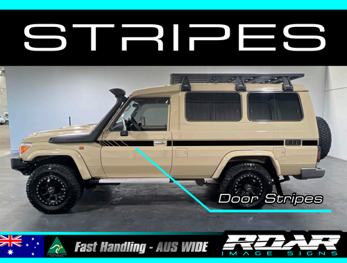 AM Side door STRIPES Fit TOYOTA Landcruiser Troop Carrier 2012-2023 79 ...