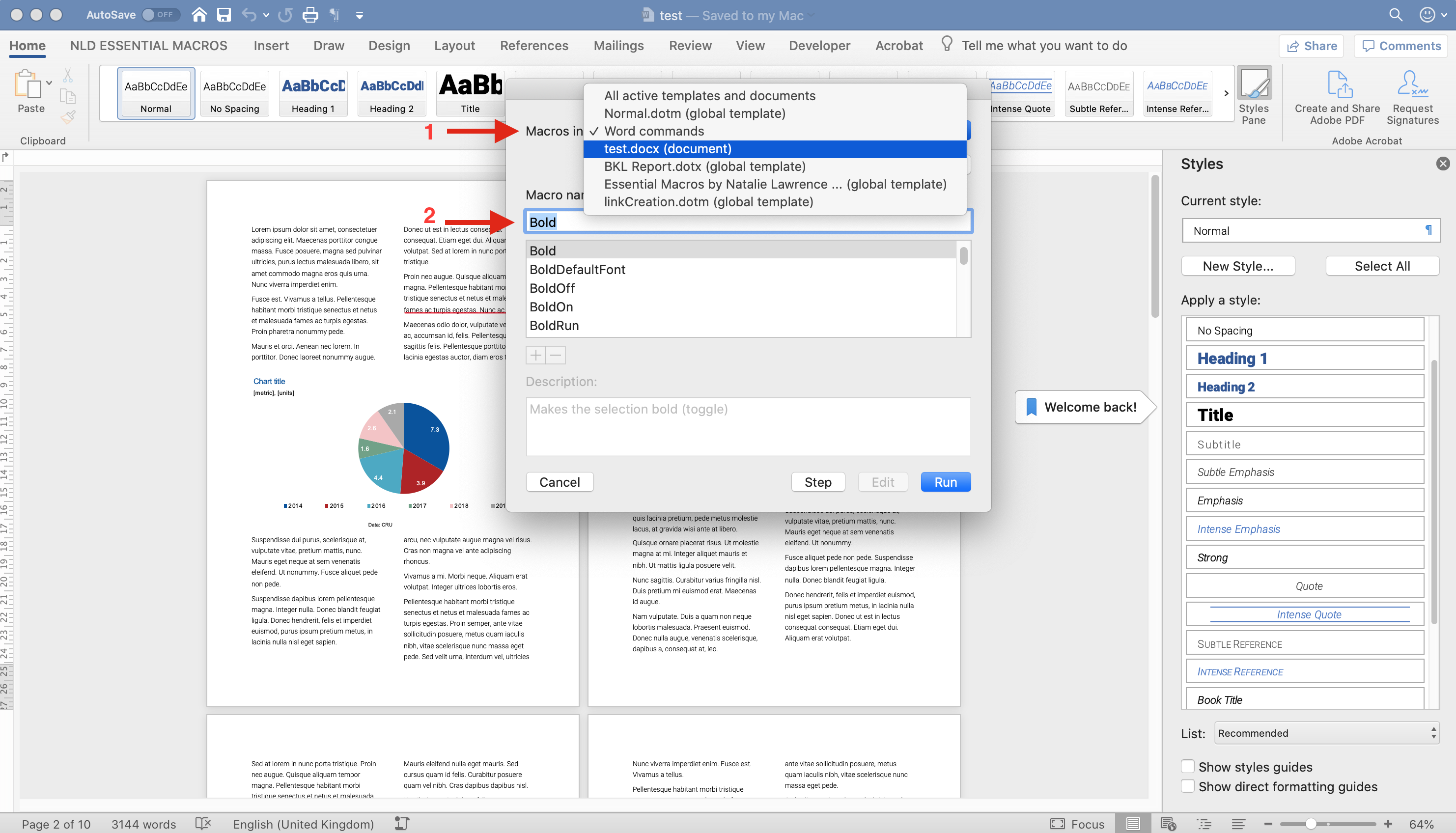 Microsoft Word: use the proper bold for your fonts (using styles or a ...