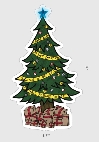 Crime Scene Christmas Sticker | Forensic Junkie