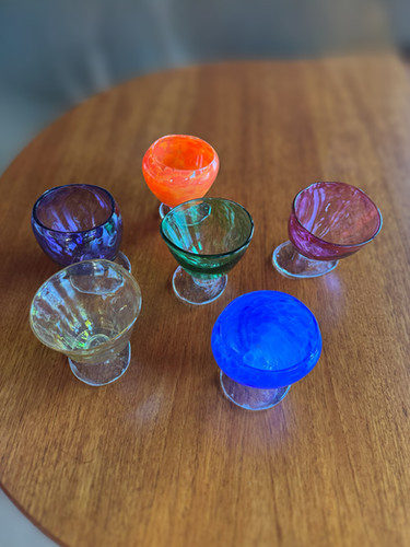 Blown Glass Cups from Wauhatcie Glassworks | Dsr Mid Century Furn