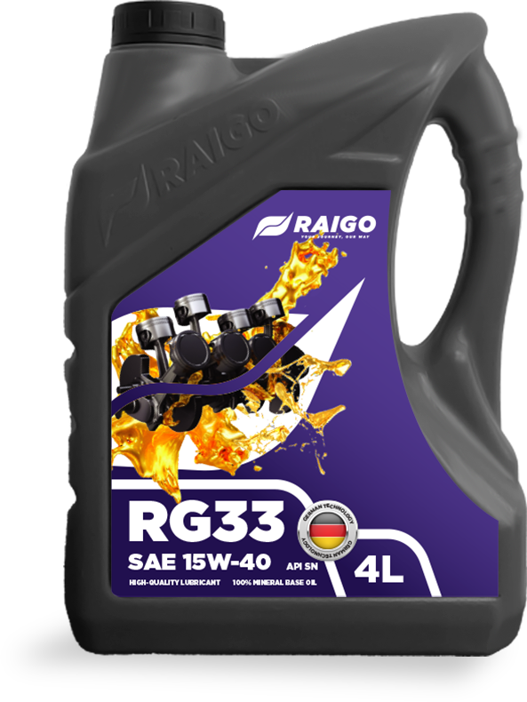 SAE 15W-40 API SN 100% MINERAL BASE OIL (4L) | Raigo Malaysia