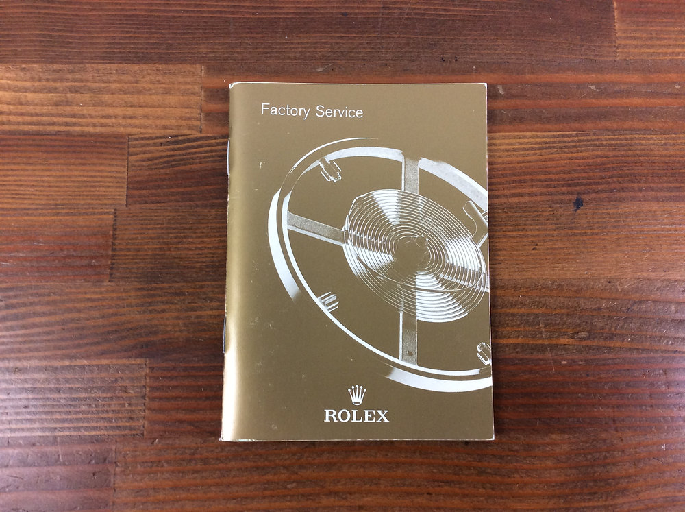 Rolex Factory Service Booklet in English