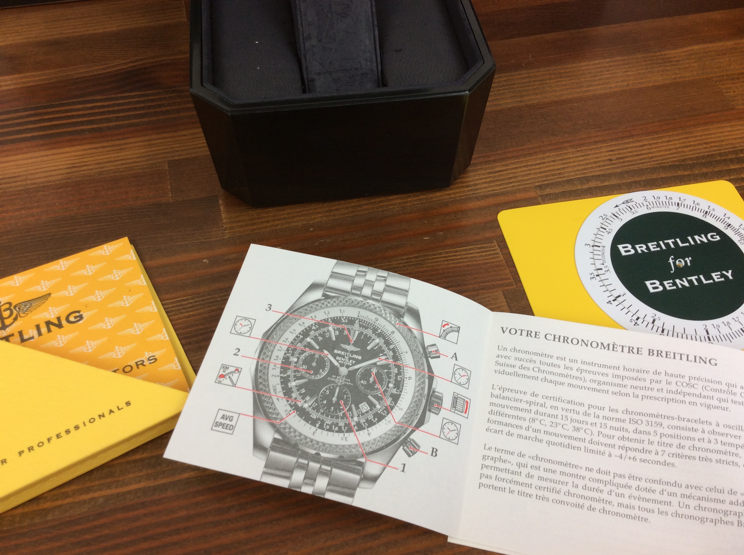 Breitling for Bentley Motors Watch Box + Booklet & Slide Rule
