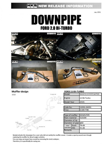 HKS Down Pipe - Ford Bi-Turbo 2.0 | Wheels Bay 4x4