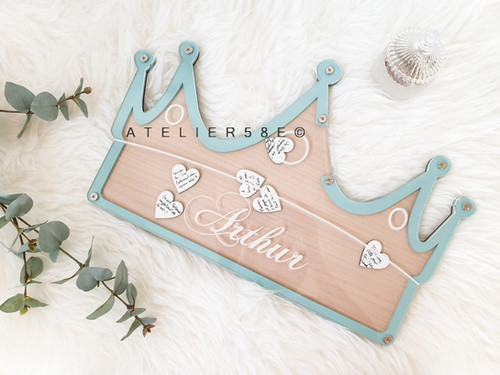 Livre d'or couronne baptême prince princesse | Atelier58E