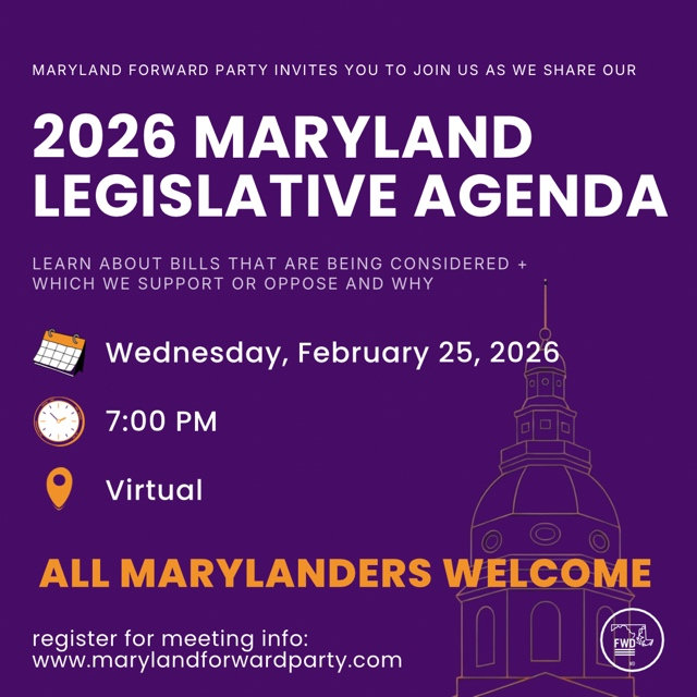 Discussion on the Maryland 2026 Legislative Agenda | Maryland Forward Party
