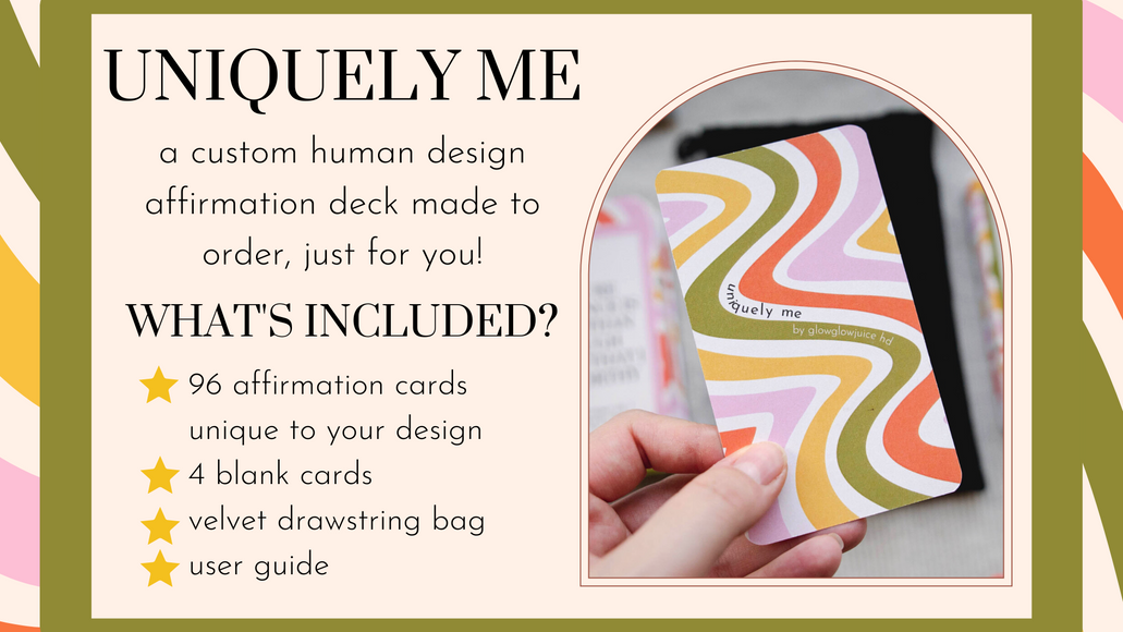 Custom Human Design Affirmation Cards | GlowGlowJuice Hd