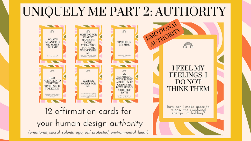 Custom Human Design Affirmation Cards | GlowGlowJuice Hd