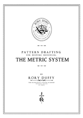 Pattern Drafting for Bespoke Menswear - the Metric System | The HTA