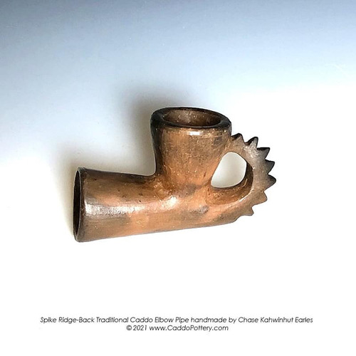 Caddo mounds shs spiked elbow pipe | Caddo Pottery