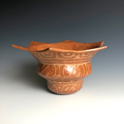 Traditional Caddo Scalloped Rim Bowl | Caddo Pottery