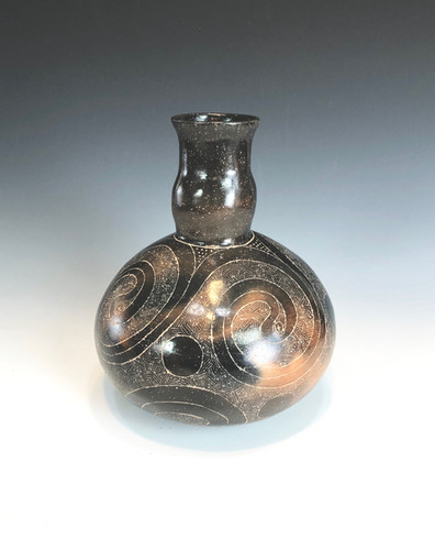 Large Traditional Caddo Bottle | Caddo Pottery