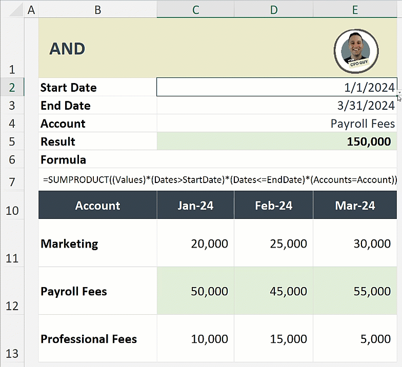 SUMProduct Worksheet | Your CFO Guy