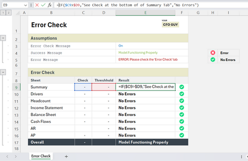 Error Check Worksheet | Your CFO Guy