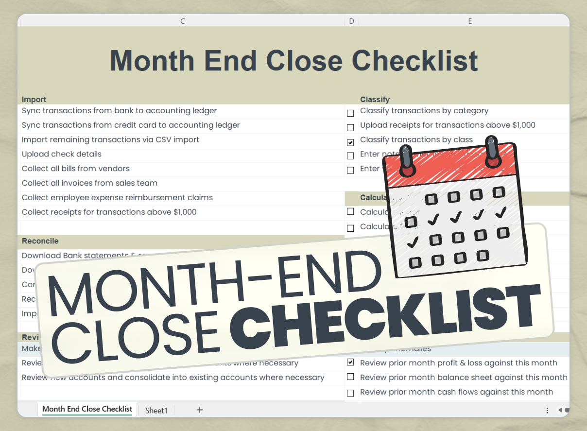 Month-end Close Checklist | Model Wiz