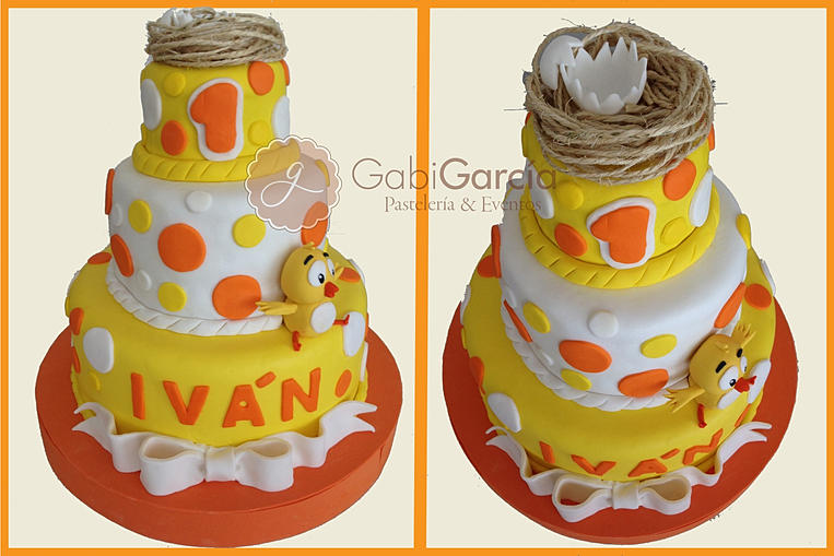 Torta de pollito baby shower - Imagui