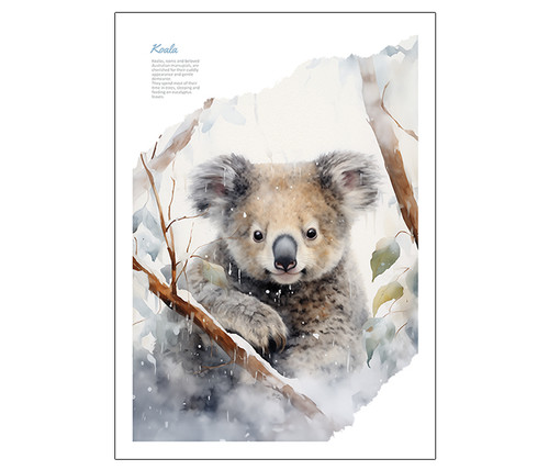Koala in Snow - Cotton Tea Towel | ASM Eclipse