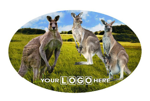 3D Oval Sticker - Kangaroo Family | ASM Eclipse