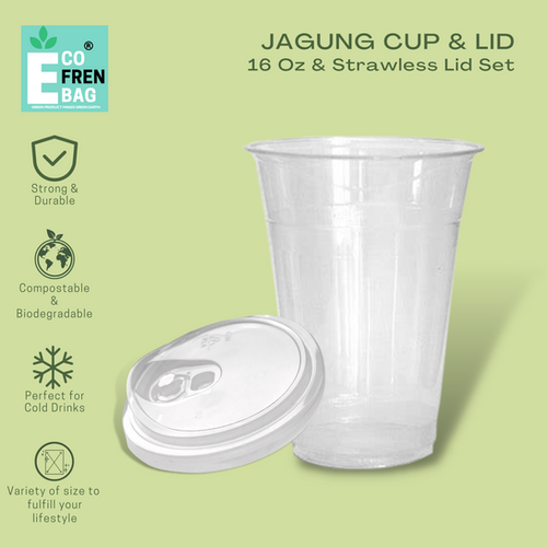 Jagung 16 Oz Cup & Strawless Lid | Ecofrenbag