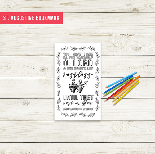St. Augustine Coloring Bookmark | The Simple Saints