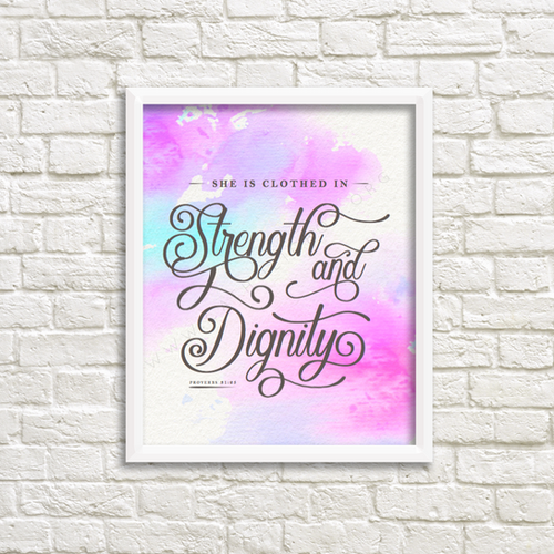 Strength & Dignity Water Color - | The Simple Saints
