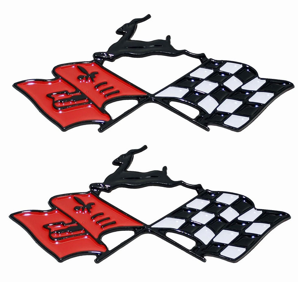 1961 Impala cross flag fender emblems | Bono Specialties