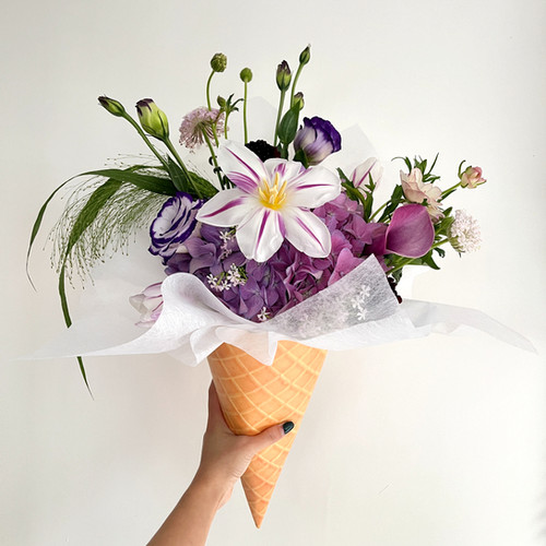 Flower Ice Cream Cone | Bed of Roses