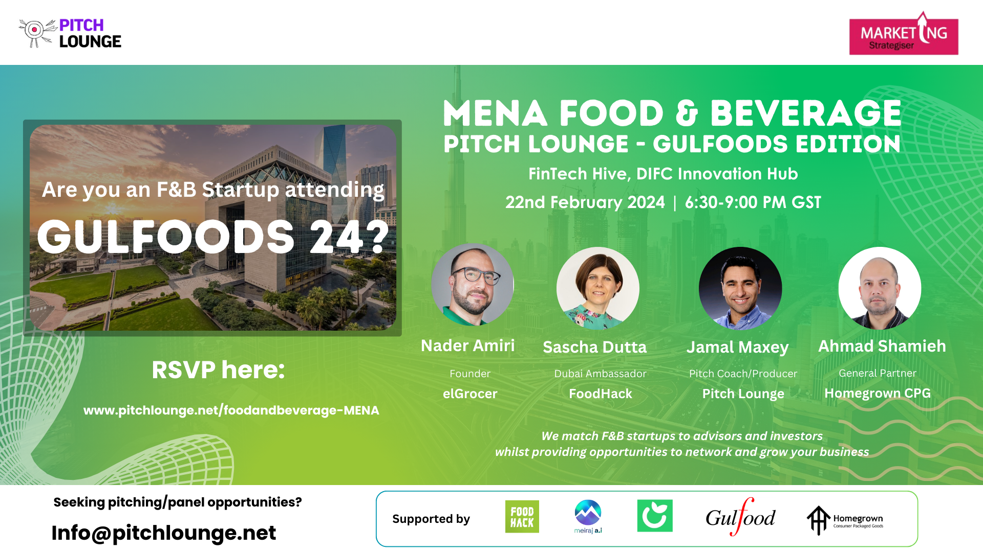 MENA Food & Beverage Pitch Lounge (Gulfoods 2024)
